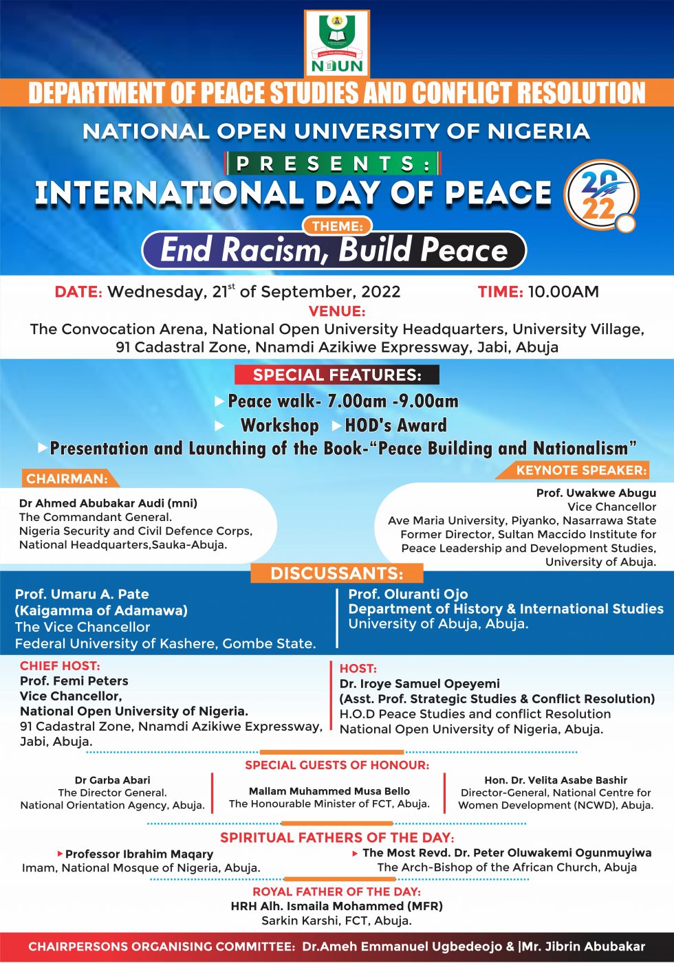 UPCOMING: International Day of Peace, 2022 | NOUN
